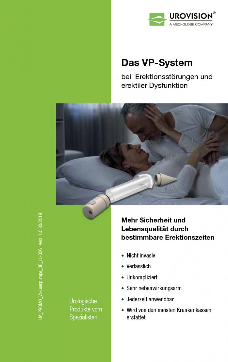 VP-System bei Erektionsstörungen und erektiler Dysfunktion - Informationsflyer - Urovision-Urotech